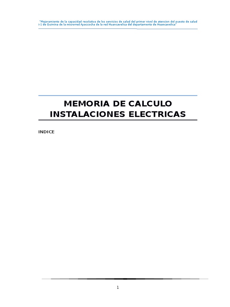Memoria de Calculo Instalaciones Electricas | Corriente eléctrica | Energia electrica