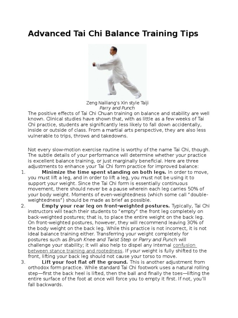 Advanced Tai Chi Balance Training Tips | Tai Chi | Individual Sports