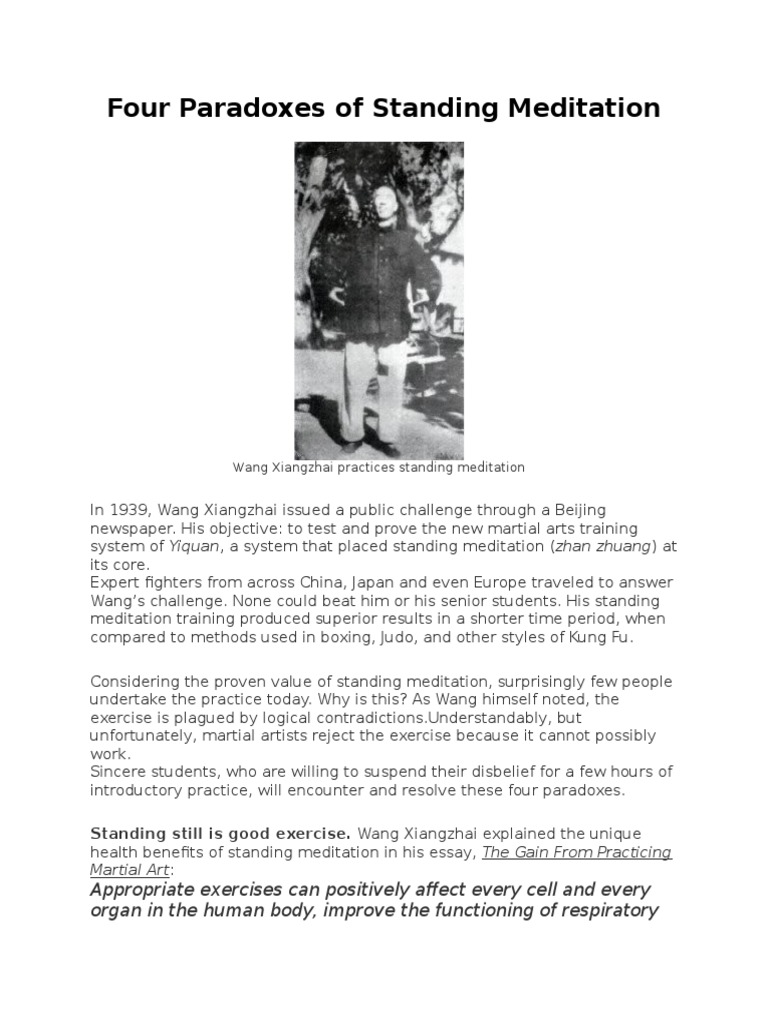 Four Paradoxes of Standing Meditation | PDF | Meditation | Experiment