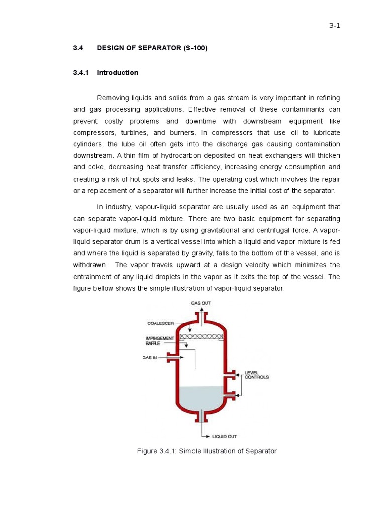 3.4 Separator | PDF | Chemical Engineering | Nature