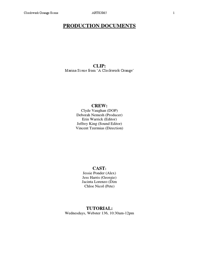 Production Documents Pdf