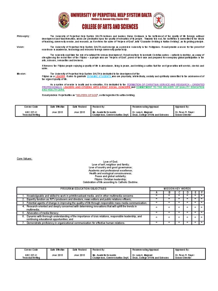 OBE Syllabus Technical Writing | PDF | Lecture | Test (Assessment)