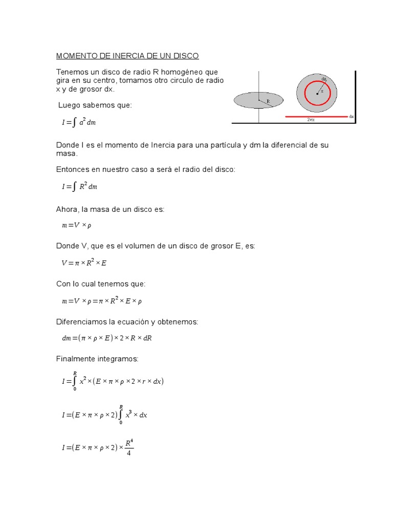 Momento de Inercia de Un Disco | PDF | Métodos y materiales de ...