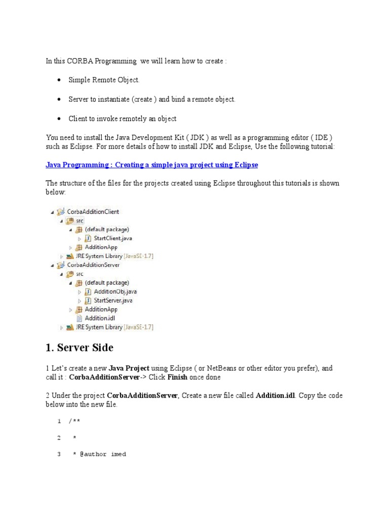 In This Corba | PDF | Eclipse (Software) | Common Object Request Broker Architecture