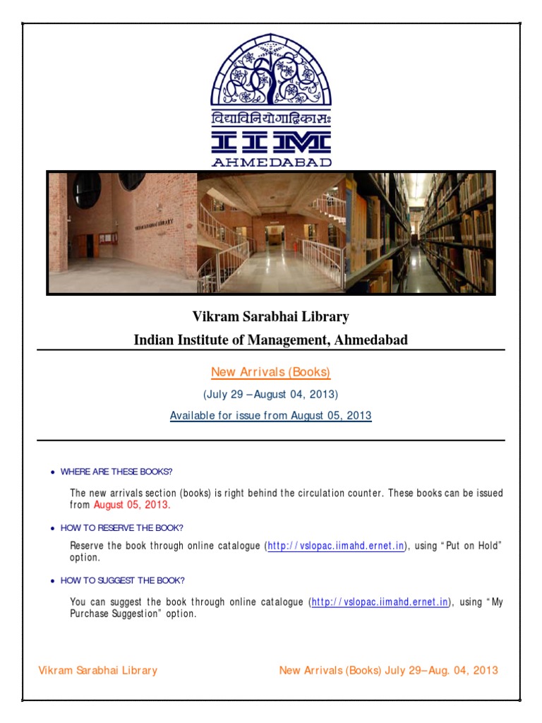 Vikram Sarabhai Library Indian Institute of Management, Ahmedabad | PDF