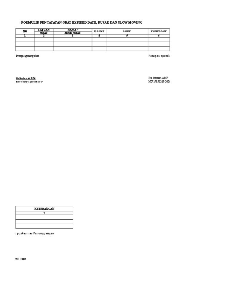 Form Obat Expired New | PDF