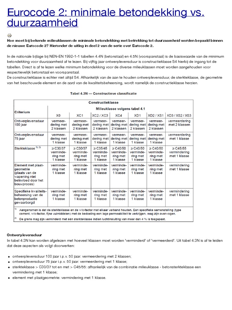Eurocode 2 - Minimale Betondekking vs. Duurzaamheid | PDF