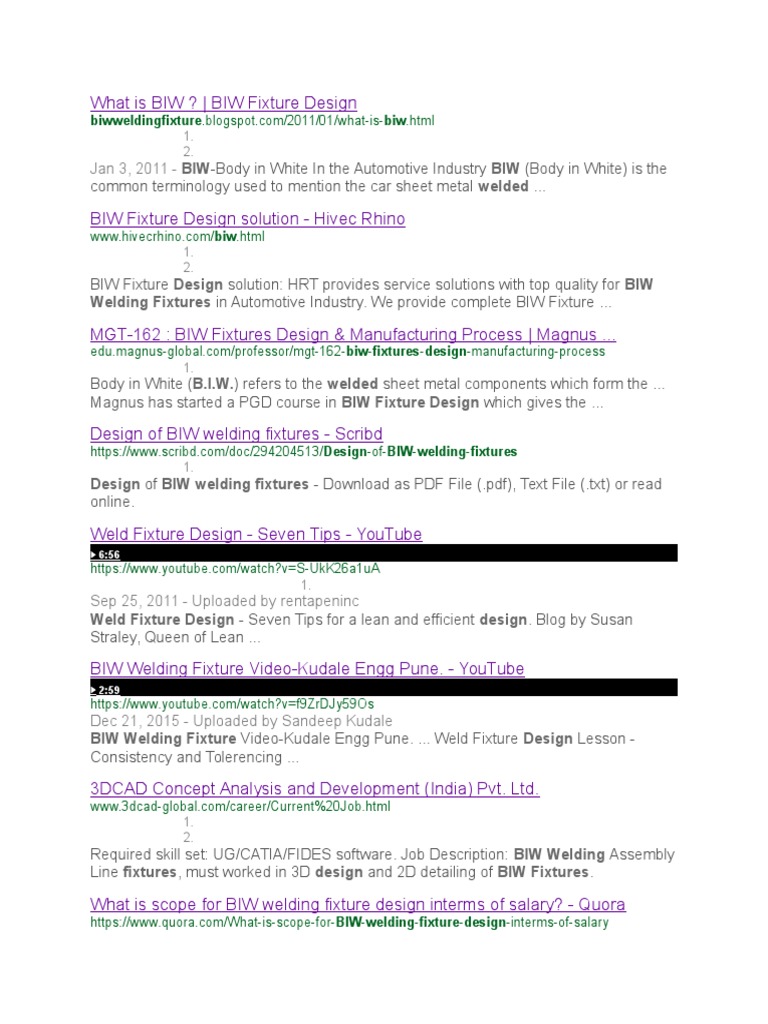 BIW-Body in White | PDF