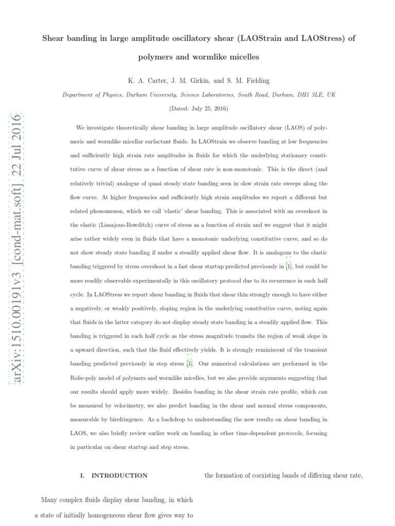 Oscillatory Shear Test Method | PDF | Shear Stress | Elasticity (Physics)