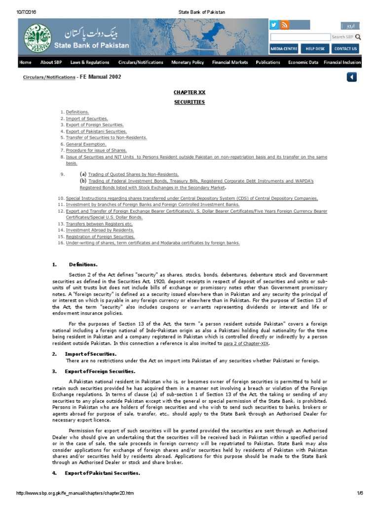 FE Manual Chapter 20 | PDF | Securities (Finance) | Stocks