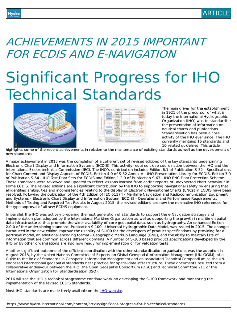 Significant Progress For IHO Technical Standards: Achievements in 2015 ...