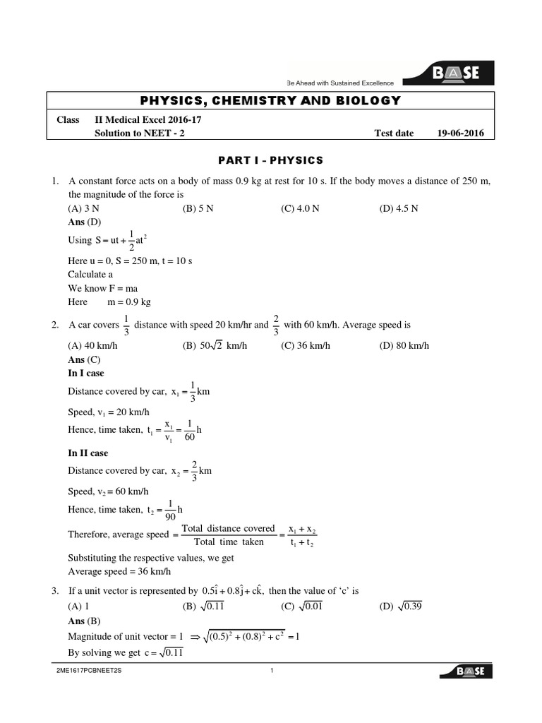2ME NEET Test 02 PCB Solutions | PDF | Interference (Wave Propagation ...