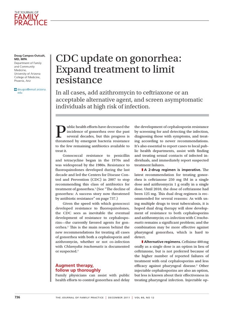 CDC Update On Gonorrhea: Expand Treatment To Limit Resistance ...
