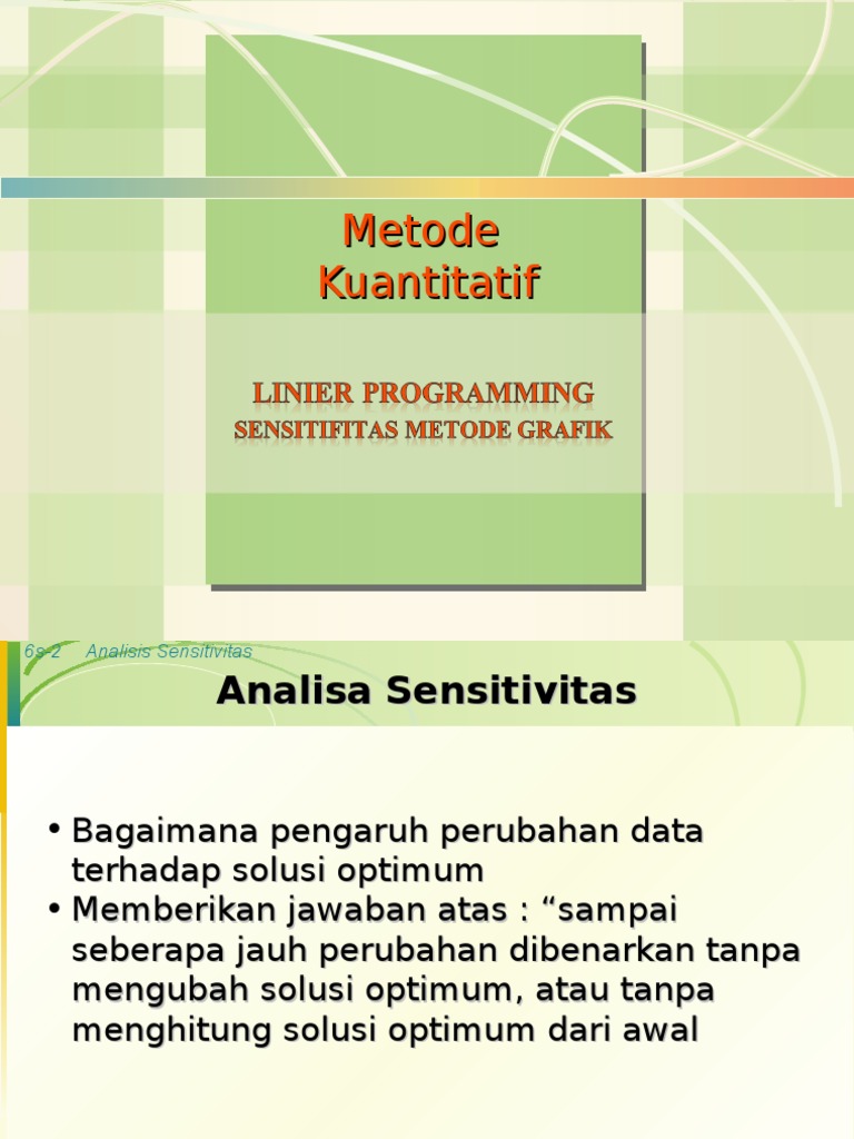 Analisis Sensitivitas Metode Grafik | PDF
