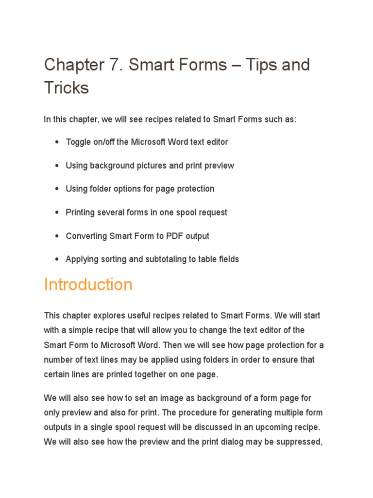 Chapter 7. Smart Forms - Tips and Tricks | PDF | Subroutine | Image ...