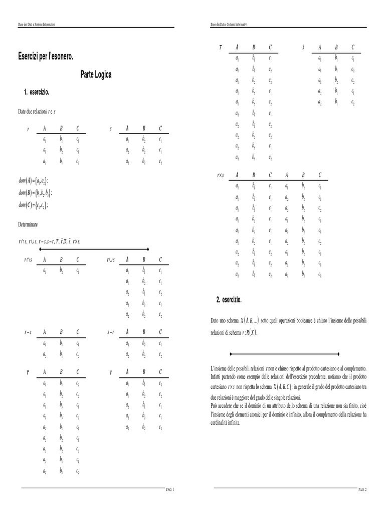 Esercizi Teorici SQL Con Soluzioni | PDF