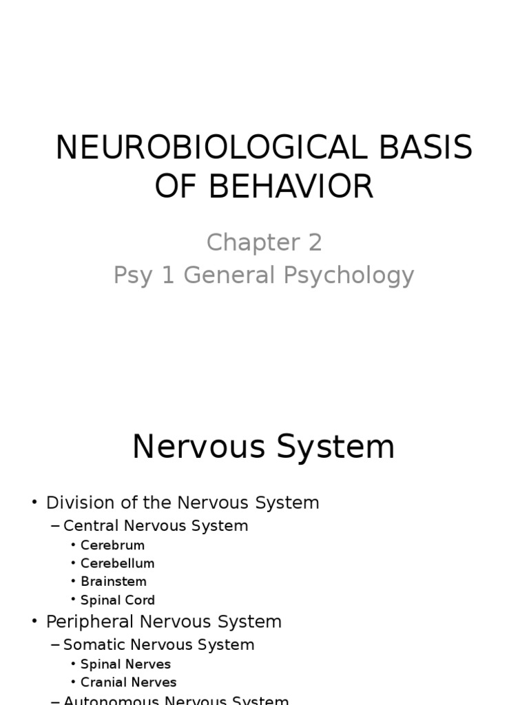 Neurobiological Basis of Behavior | PDF