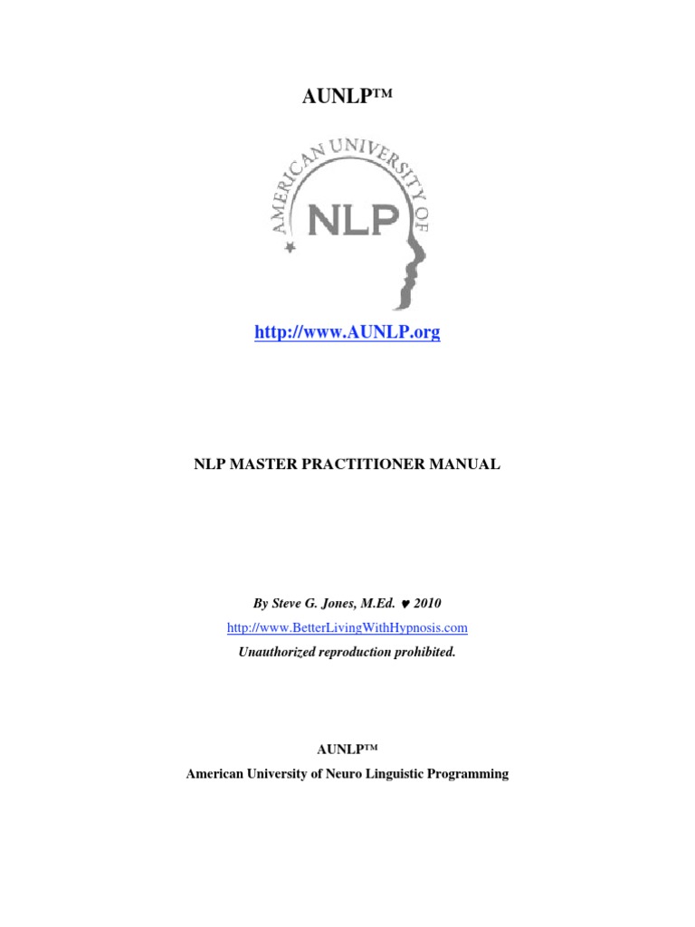 NLP Master Practitioner Manual | PDF | Somatosensory System | Emergence