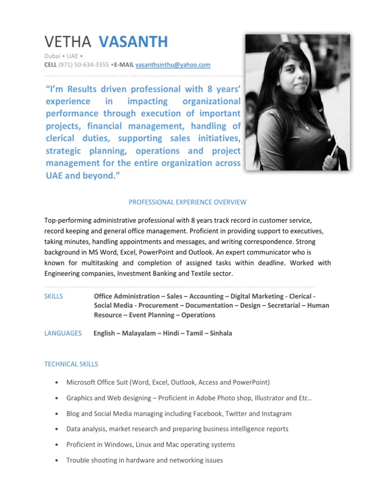 Vetha CV | PDF | Microsoft Excel | Social Media