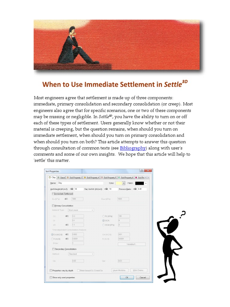 When to Use Immediate Settlement in Settle3D | PDF | Stress (Mechanics ...
