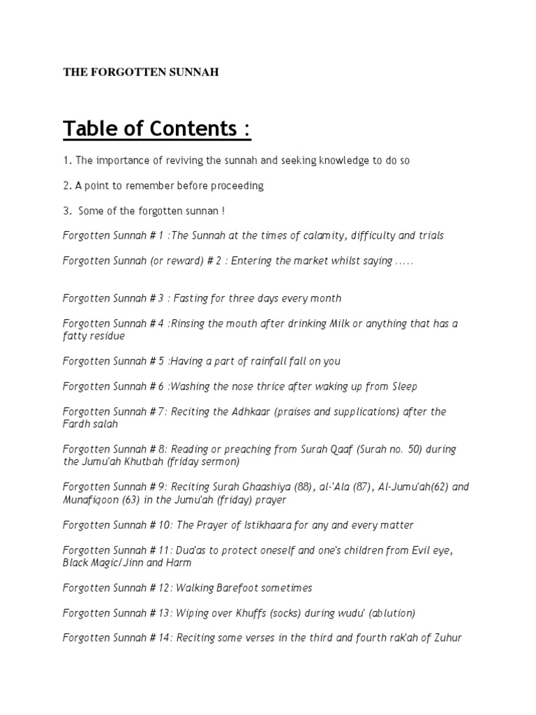 The Forgotten Sunnah | PDF | Hadith | Muhammad