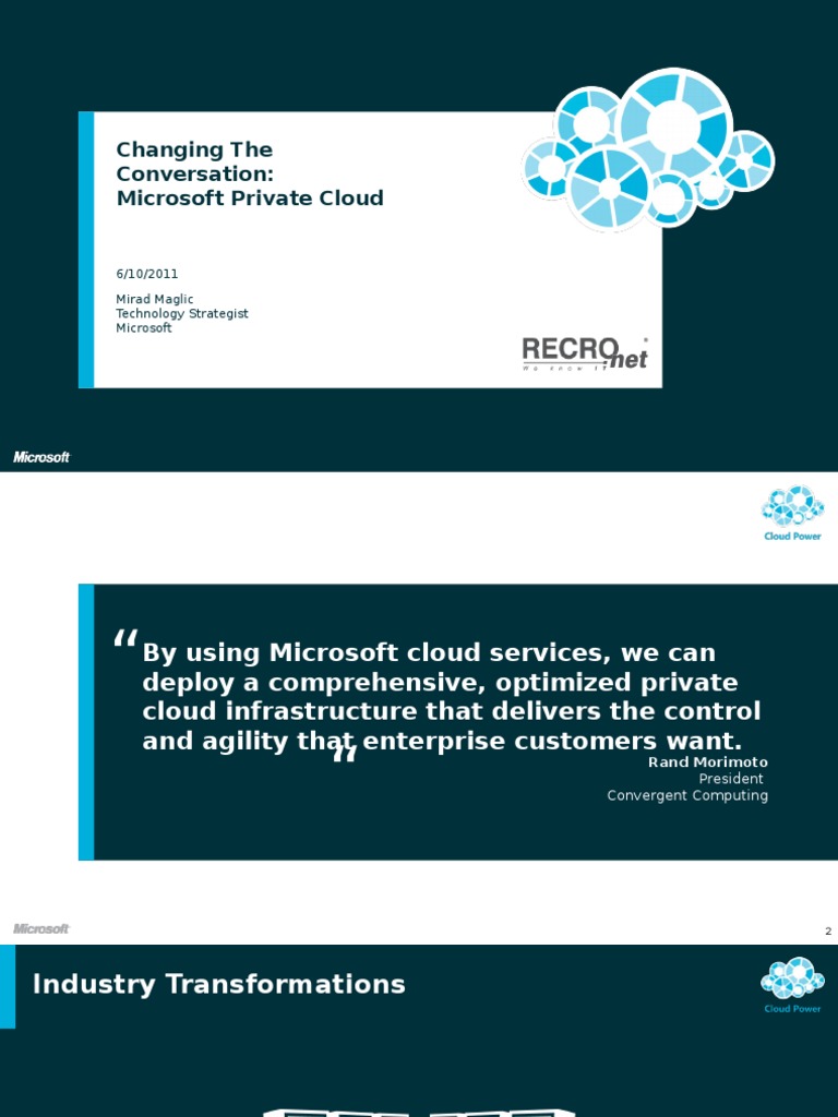 ChangingTheConversation MicrosoftPrivateCloudFY12 | PDF | Hyper V | Cloud Computing