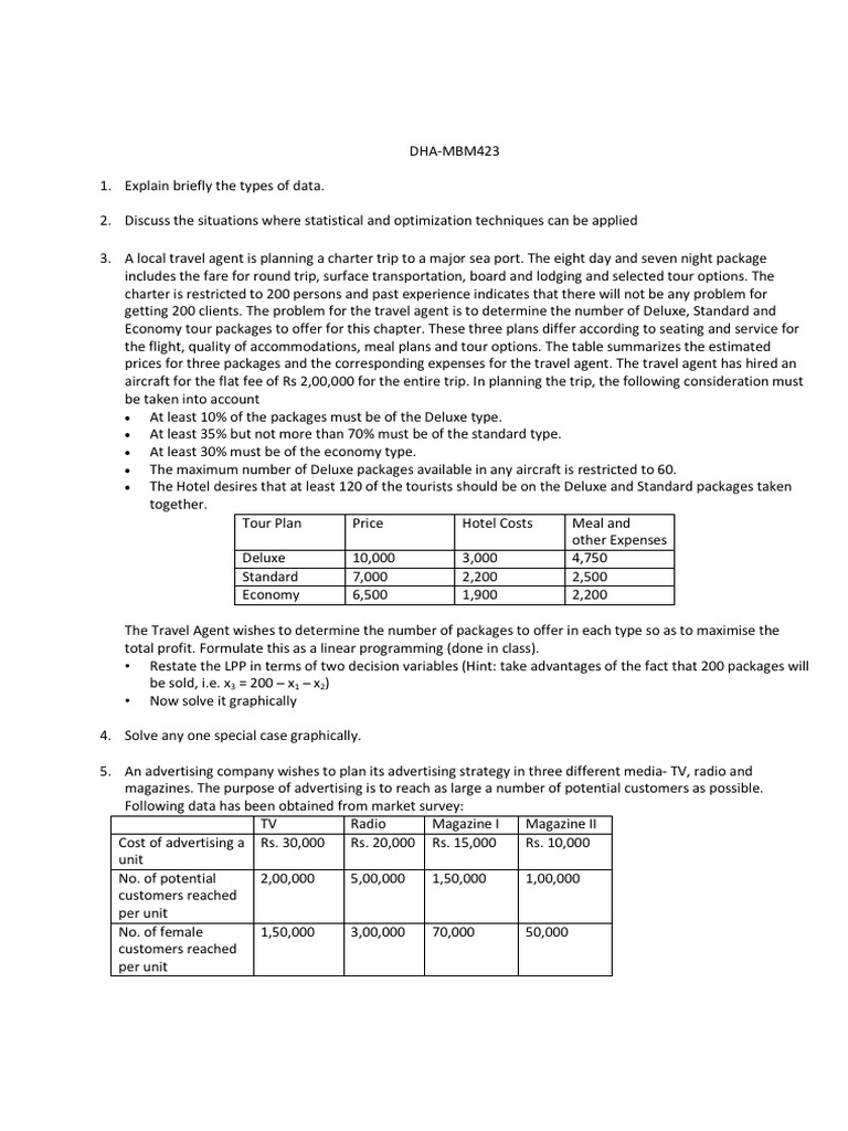 Mba Lpp Questions Pdf Travel Agency Advertising