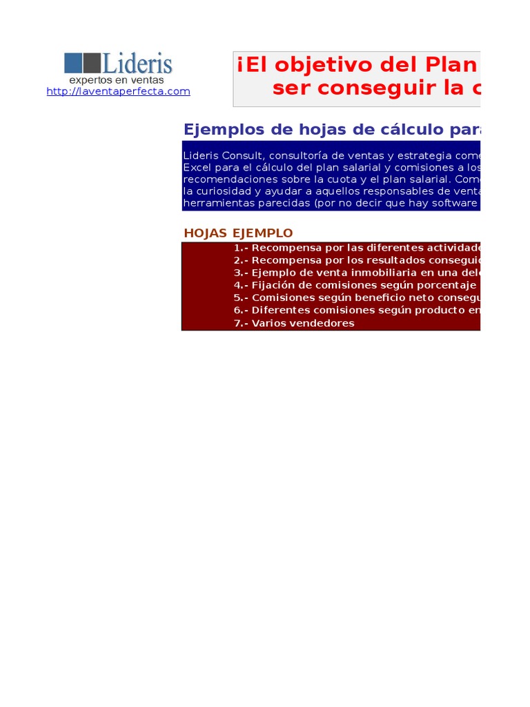 Lideris Plan de Comisiones Del Vendedor | PDF
