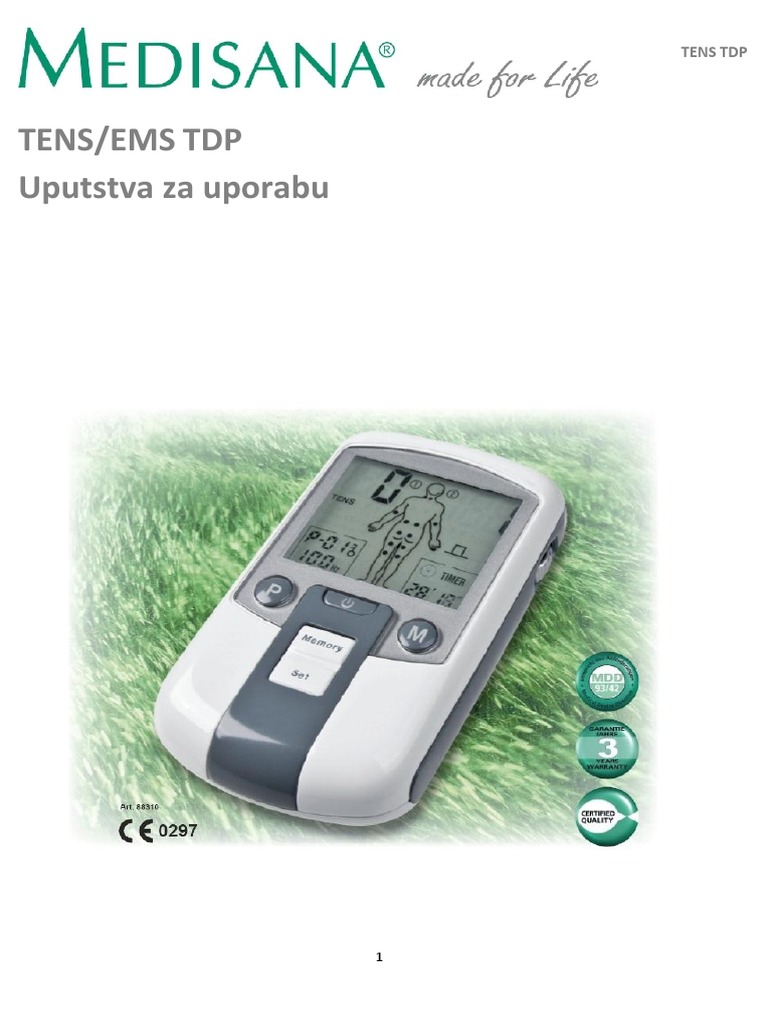 Tens Ems Medisana TDP Uputstva Za Uporabu | PDF