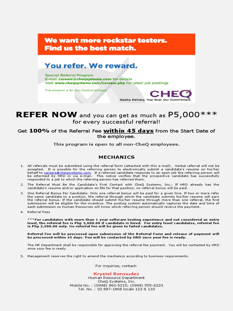 CheQ Referral Program Mechanics | PDF | Business