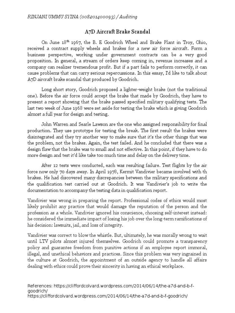 A7D Aircraft Brake Scandal Analysis | PDF | Social Institutions ...