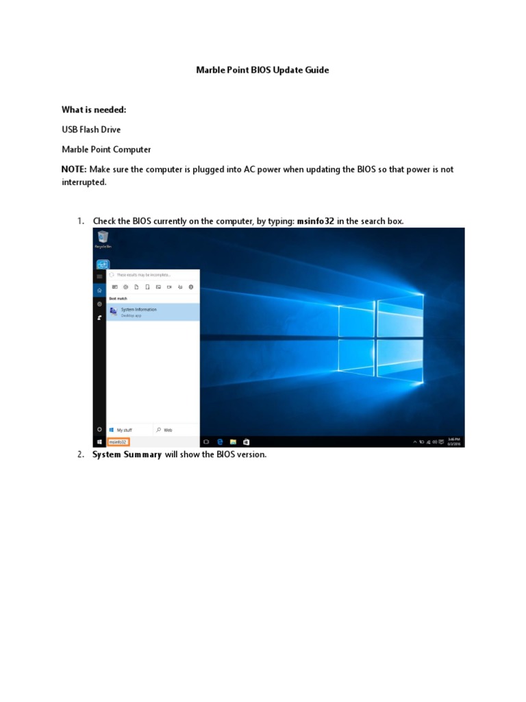 Marble Point BIOS Update Guide | PDF | Bios | Personal Computers