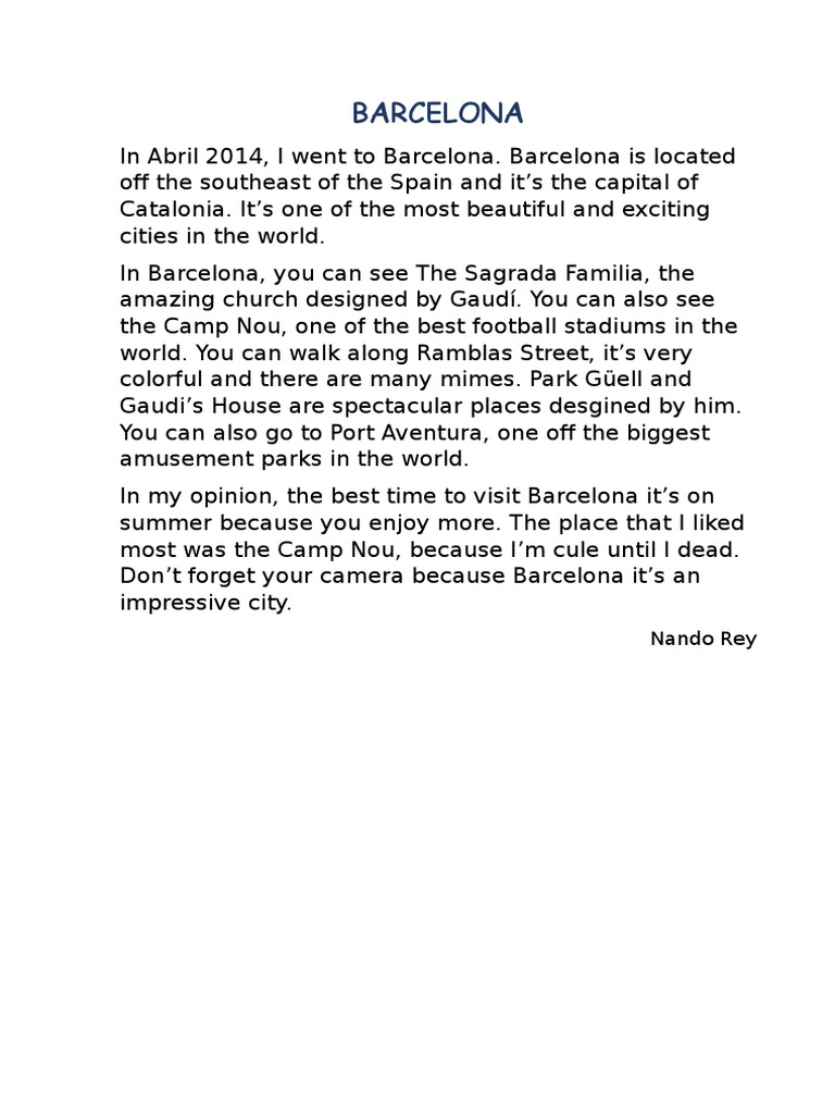 Discover Barcelona: A Travel Guide | PDF