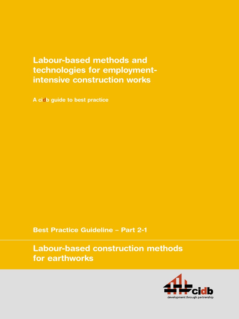 Labour Based Methods For Earthworks | PDF | Excavation (Archaeology) | Road