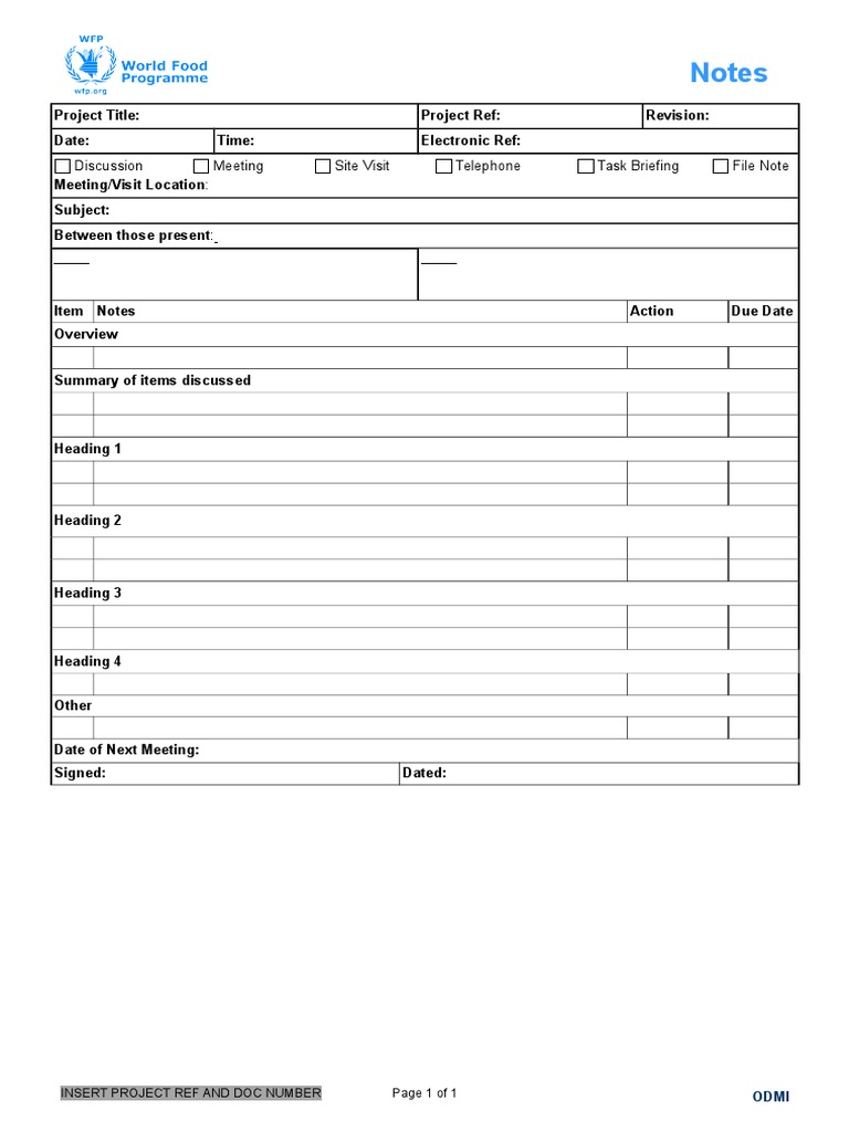 Meeting Record Sheet | PDF