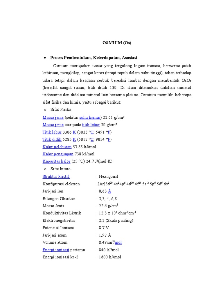 Osmium | PDF | Ilmu Sosial | Sains & Matematika