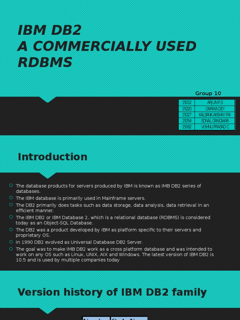 Ibm DB2 RDBMS | PDF | Ibm Db2 | Oracle Database Ibm DB2 RDBMS | PDF | Ibm Db2 | Oracle Database