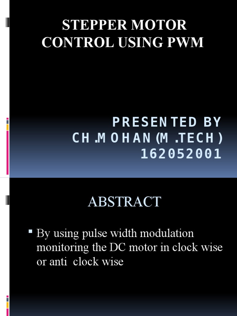 PWM Control for Stepper Motors | PDF | Technology & Engineering