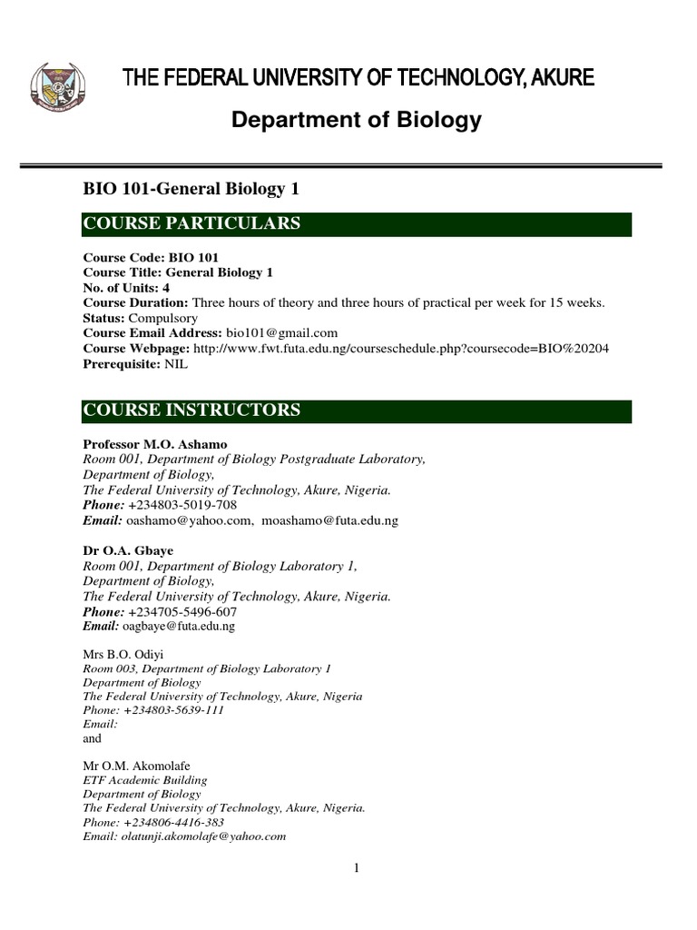Bio 101 | PDF | Biology | Life