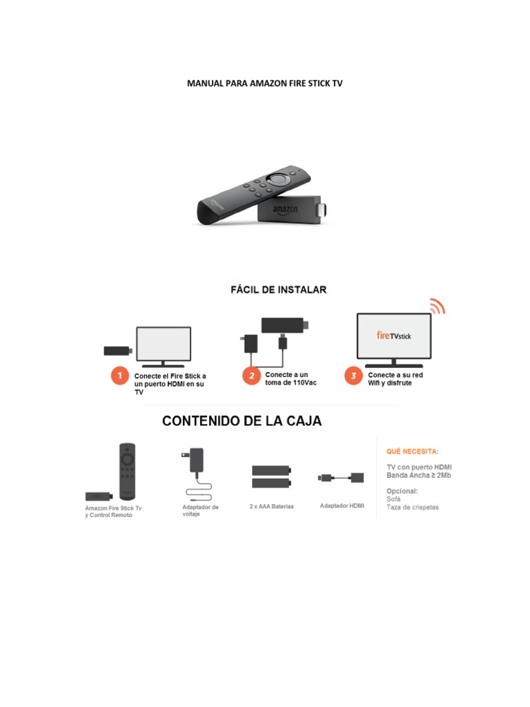 Manual Para Amazon Fire Stick Tv | Software | Tecnología