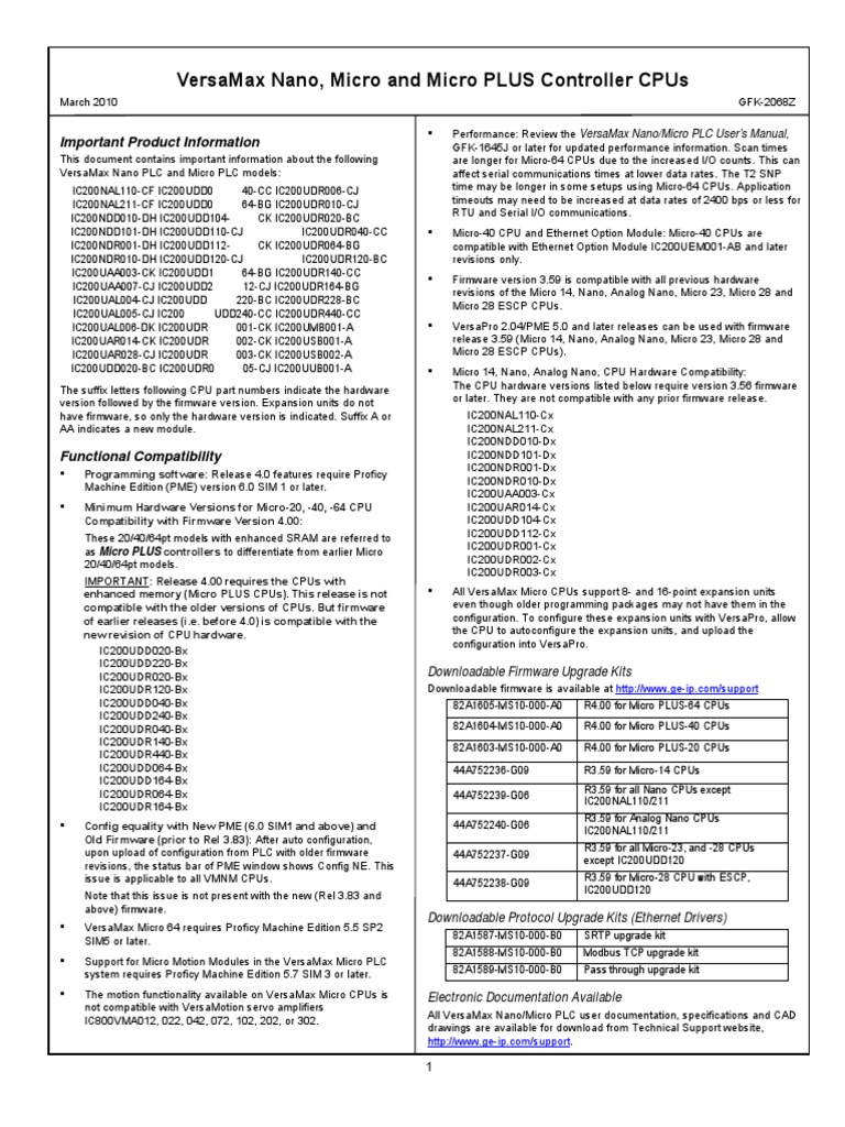 GFK 2068 Z | PDF | Central Processing Unit | Programmable Logic Controller