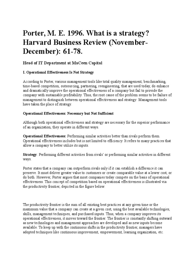 Porter | PDF | Competitive Advantage | Strategic Management