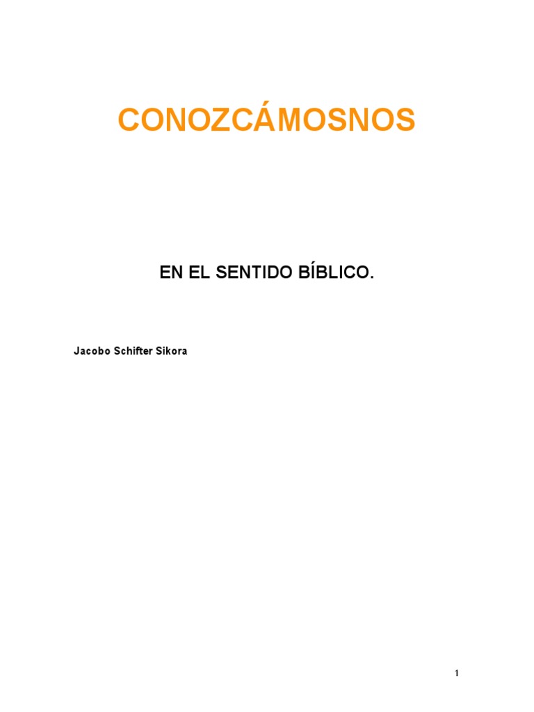 Conozcamonos en El Sentido Biblico | PDF | Biblia | Religión y creencia