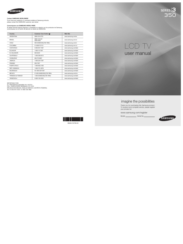 User LCD TV LN22B350F2 | Download Free PDF | Hdmi | Cable Television
