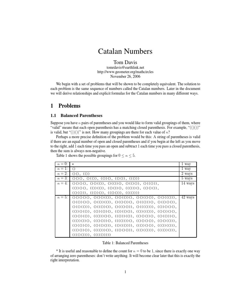 A Recursive Definition of the Catalan Numbers Through Balanced ...