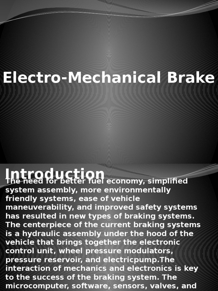 Electro Mechanical Brake | PDF | Anti Lock Braking System | Mechanical ...