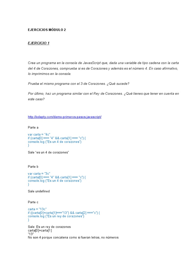 Programación Ejercicios M2 | PDF