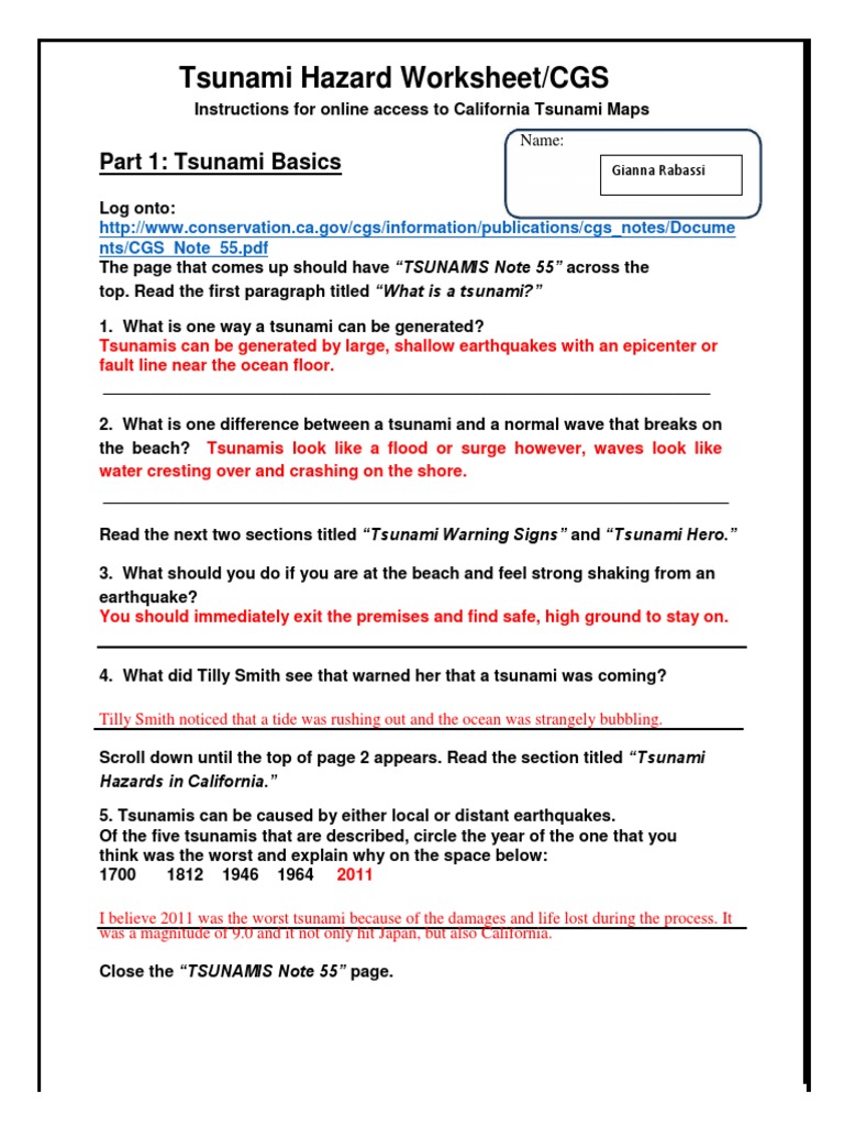 Tsunami Webquest | PDF | Tsunami | Earthquakes