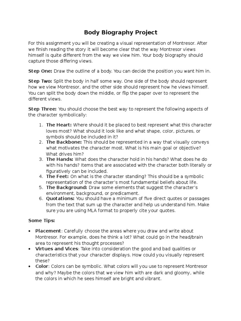 Body Biography Project | Download Free PDF | Psychological Concepts ...