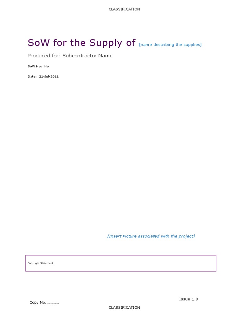 SoW Template 0711v4 | PDF | General Contractor | Specification ...